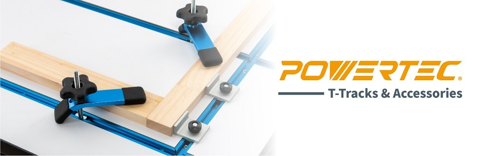 ‎POWERTEC 48 in. Universal T-Track with 2-Hold-Down Clamps for Woodworking 71169 - The Home Depot